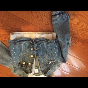 Justice | Jackets & Coats | Justice Denim Twofer Fleece Hooded Jacket ...